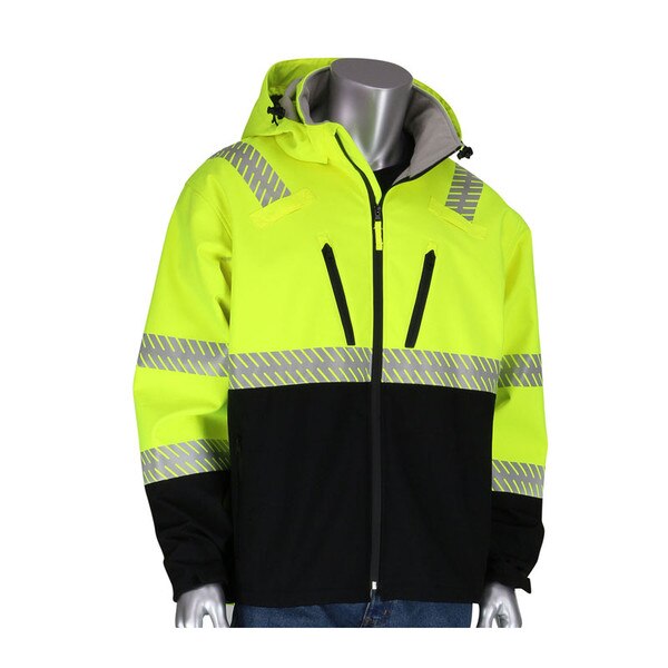 ANSI Type R Class 3 Ripstop Softshell Black Bottom Jacket