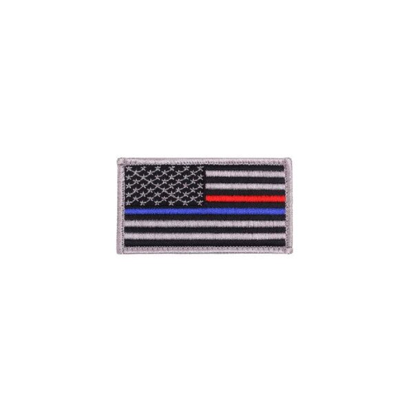 Rothco Thin Blue Line / Thin Red Line US Flag Patch - Hook Back